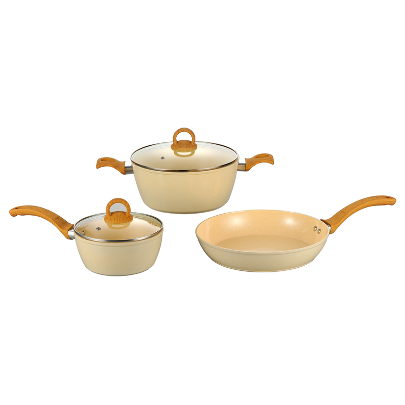 Cream-colored forged aluminum cookware set - AIDL KITCHEN