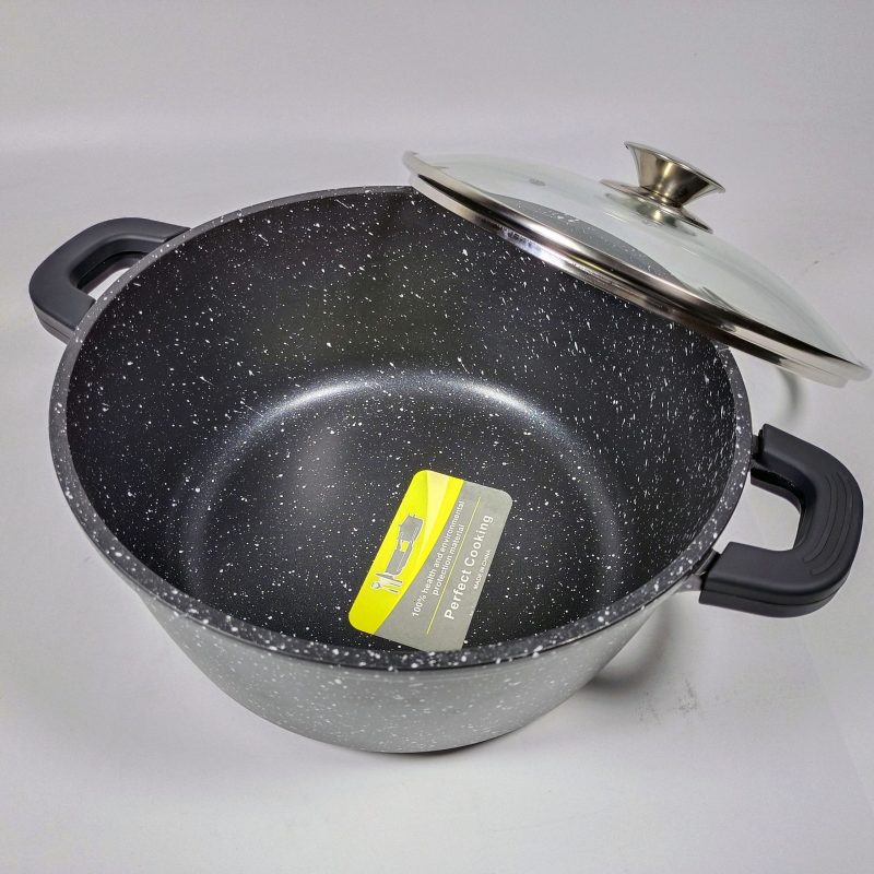 Marble nonstick casserole cooking pot diecast aluminum - AIDL KITCHEN